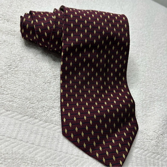 Valerio Garati | Accessories | Valerio Garati Burgundy And Gold Necktie ...